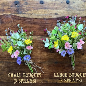 Faux Wildflower Bouquet, Flowers for Vase or Jar, Flower Arrangement ...