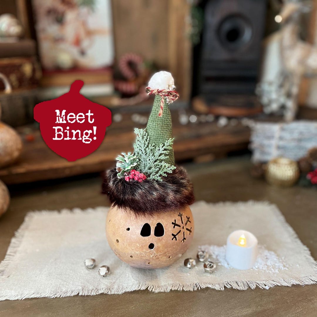 Christmas Elf Decoration With Candle, Unique Christmas Elf Gourd, Table ...