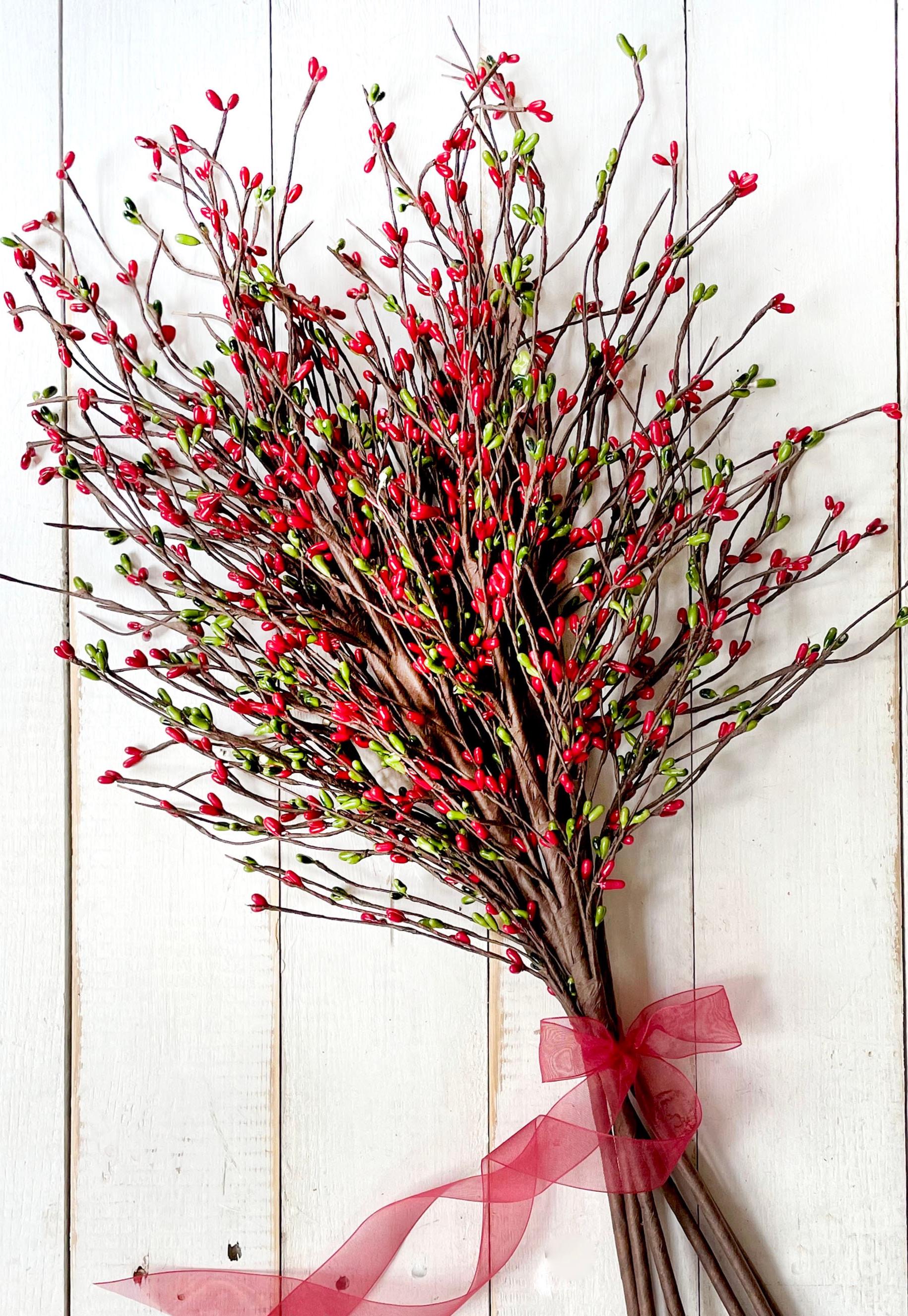 Berries for Vase, Christmas Berry Stem, Artificial Berry Spray, Pip ...