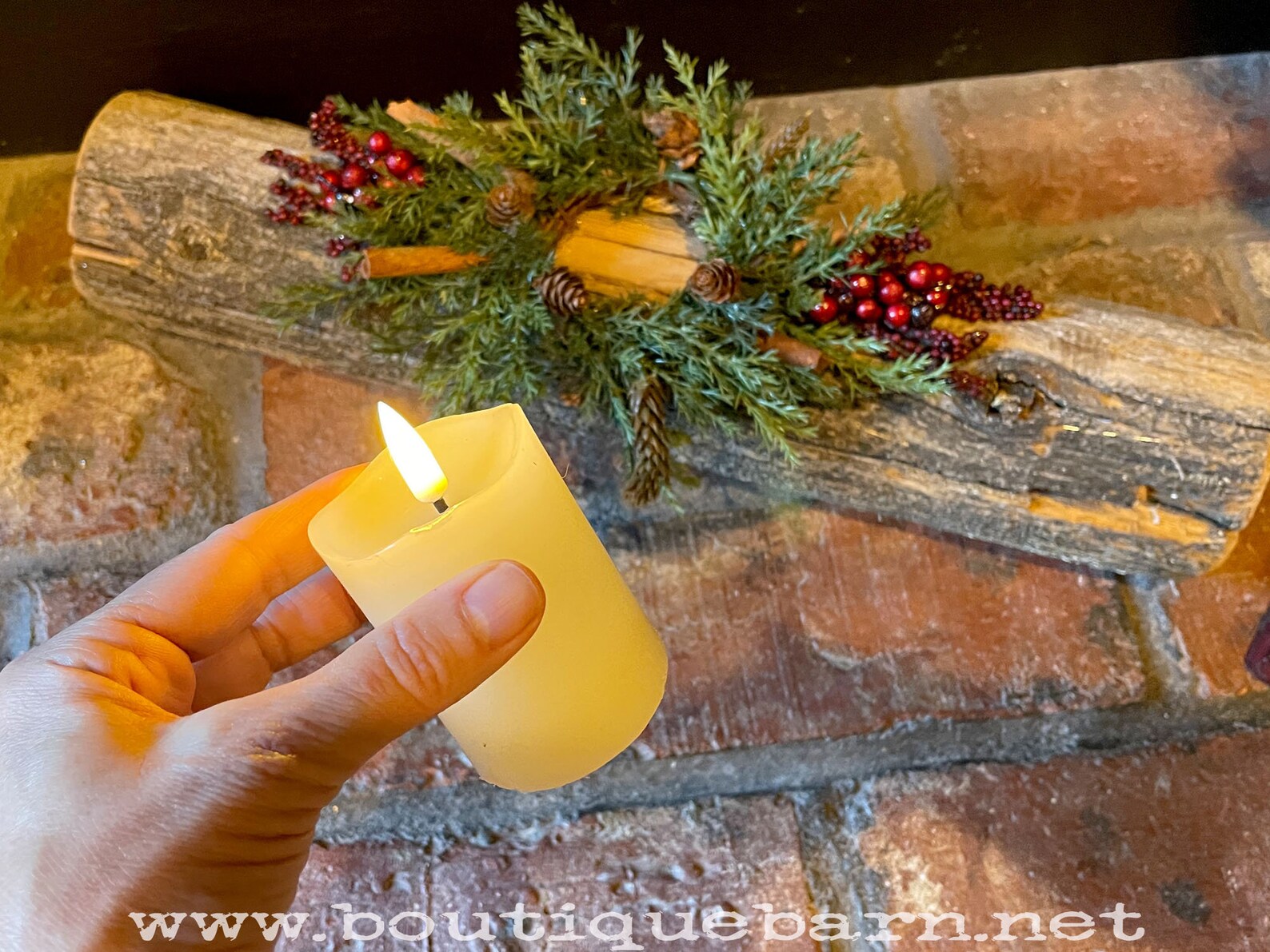 Handmade Yule Log Christmas Candle Centerpiece Candle Riser - Etsy
