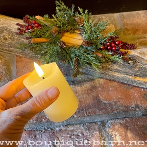 Handmade Yule Log Christmas Candle Centerpiece, Candle Riser, Rustic ...