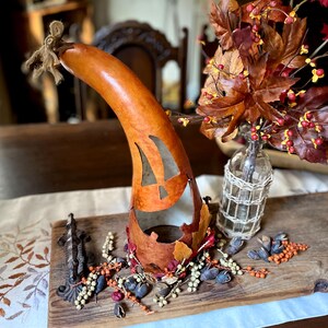 Fall Gourd, Silly Halloween Pumpkin Decor With Candle, Autumn Table ...