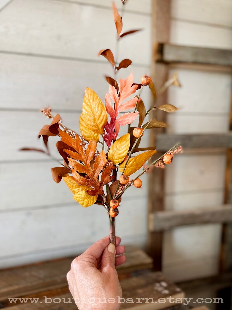 Fake Flowers Fall Foliage Stems Faux Flowers Rustic Table - Etsy