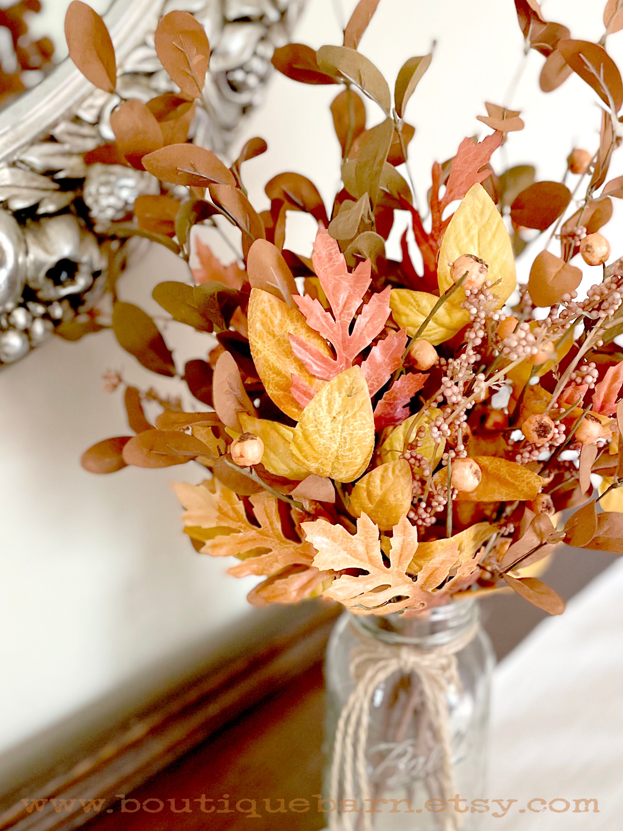 Fake Flowers Fall Foliage Stems Faux Flowers Rustic Table - Etsy