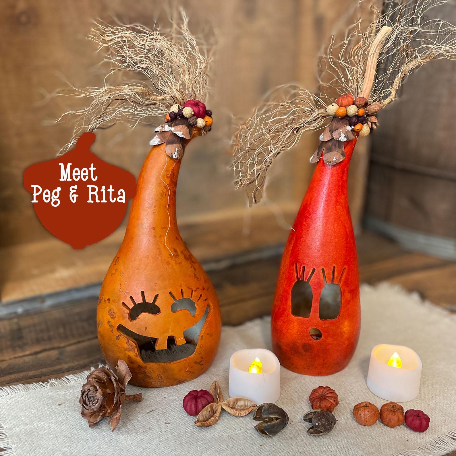 Fall Gourd, Pumpkin Gourd, Halloween Decoration, Primitive Pumpkin ...