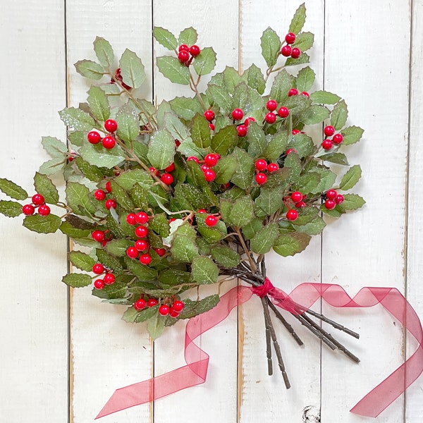 Christmas Holly Centerpiece for Table - Etsy
