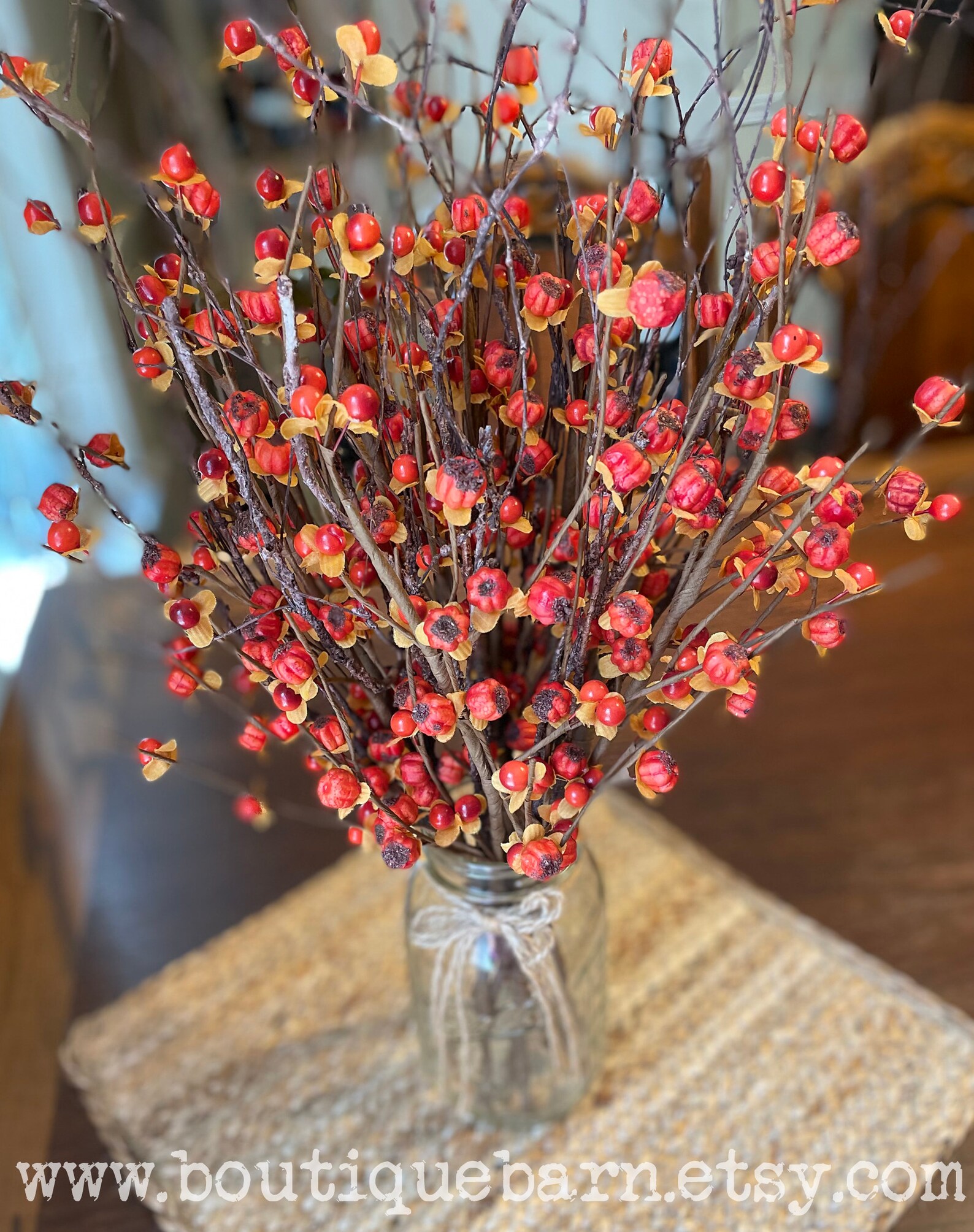 Artificial Bittersweet Branch Fall Foliage Spray Decorative | Etsy