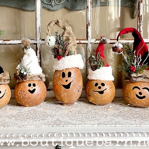 Handmade Christmas Elf Decoration With Light, Unique Christmas Gourd ...