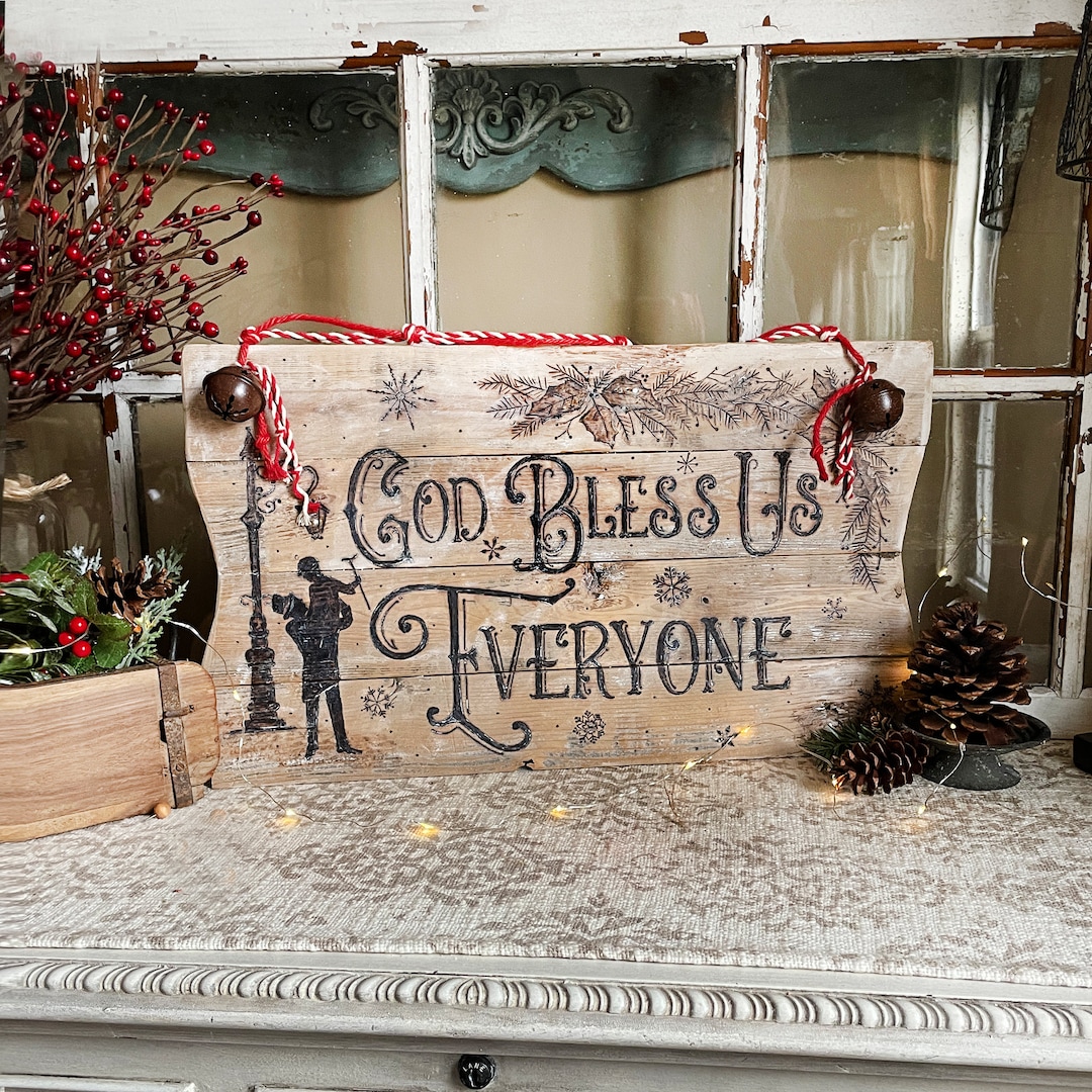 A Christmas Carol Decoration, Rustic Wood Christmas Decor, Scrooge ...