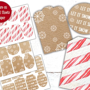 Christmas Gift Tags, Snowman Printable, Hot Cocoa Tag, Winter Ephemera ...