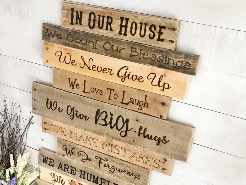 Family Rules in Our House Wood Sign Extra Large Wood Wall - Etsy