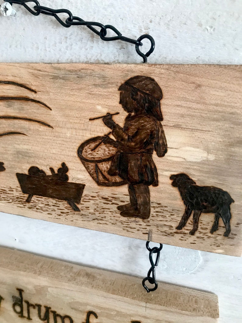 Handmade Little Drummer Boy Decor, Rustic Christmas Song Wall Hanging ...