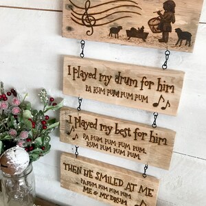Handmade Little Drummer Boy Decor, Rustic Christmas Song Wall Hanging ...