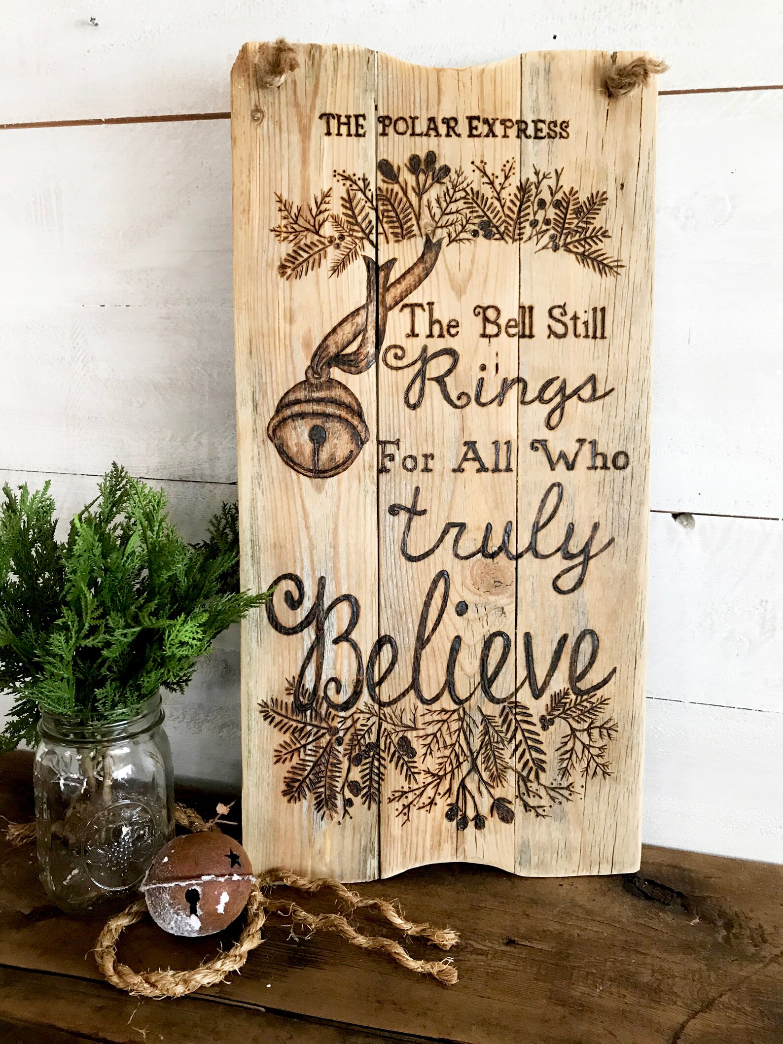 Handmade Wood Polar Express Sign With the Words the Bell Still - Etsy