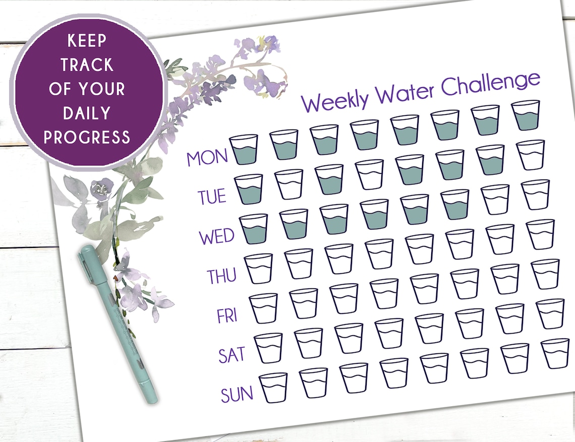 Daily Water and Hydration Habit Tracker Printable Checklist - Etsy