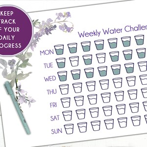 Daily Water and Hydration Habit Tracker Printable Checklist - Etsy