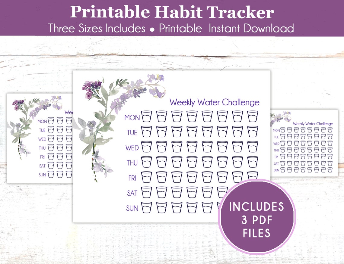 Daily Water and Hydration Habit Tracker Printable Checklist - Etsy