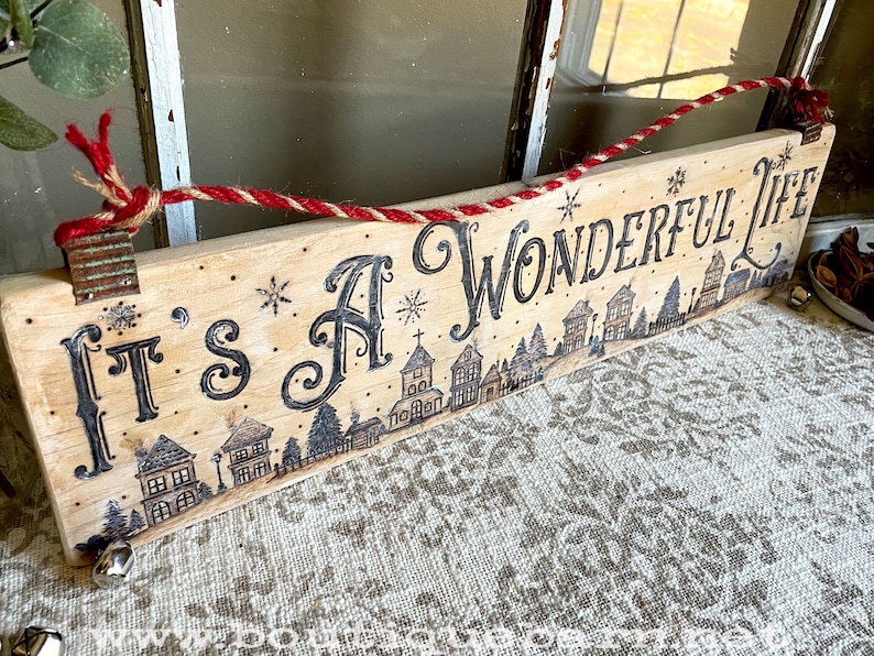 Handmade Rustic Christmas Sign, It's A Wonderful Life, Reclaimed Wood ...