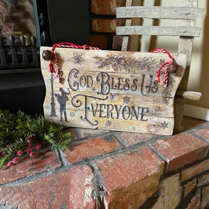 A Christmas Carol Decoration, Rustic Wood Christmas Decor, Scrooge ...