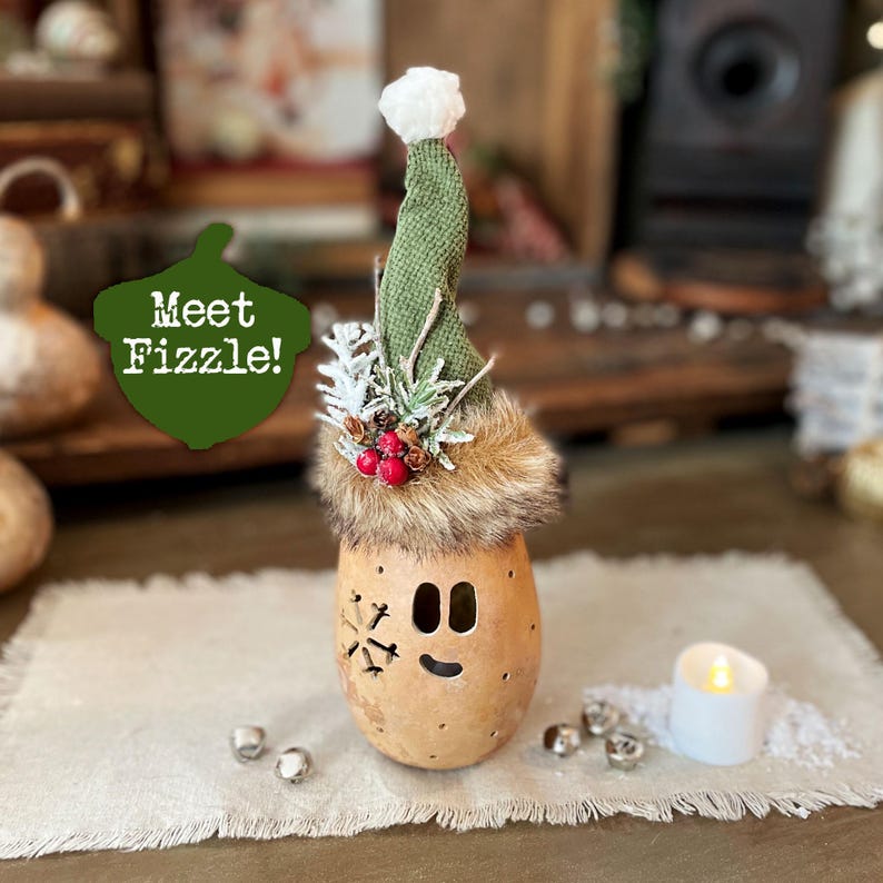 Christmas Elf Decoration With Candle, Unique Christmas Elf Gourd, Table ...