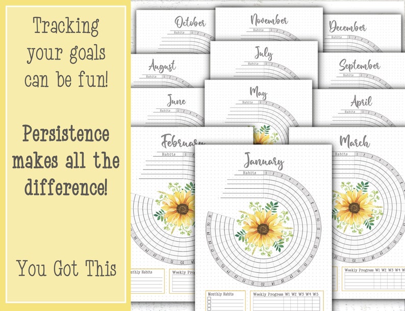 Monthly Habit Tracker Printable Journal Insert Pages Task - Etsy