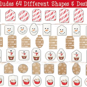 Christmas Gift Tags, Snowman Printable, Hot Cocoa Tag, Winter Ephemera ...