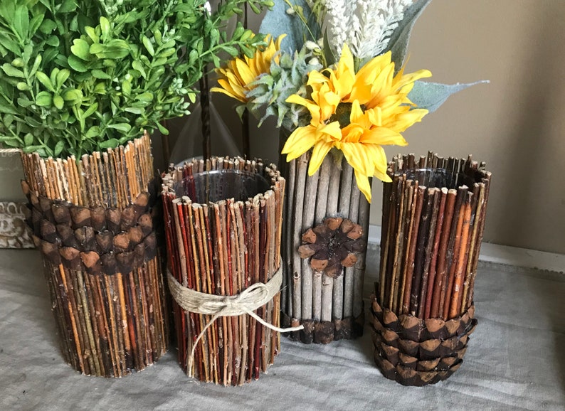 Natural Vase Rustic Vase Handmade Stick Vase Vase For | Etsy