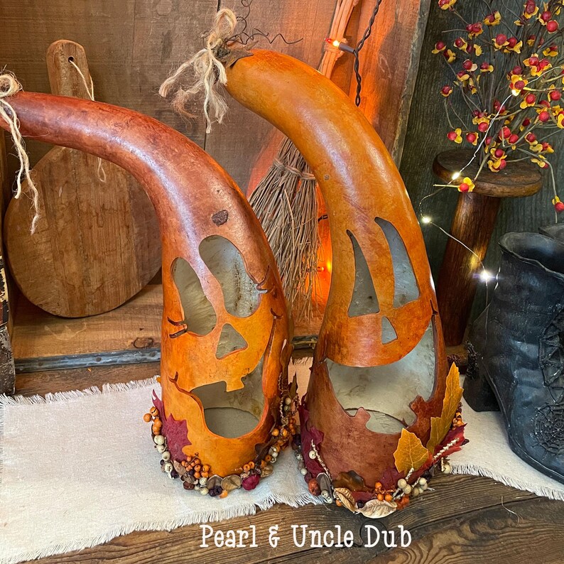 Fall Gourd, Silly Halloween Pumpkin Decor With Candle, Autumn Table ...