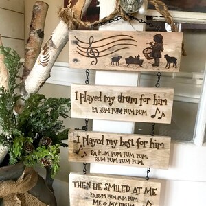 Handmade Little Drummer Boy Decor, Rustic Christmas Song Wall Hanging ...