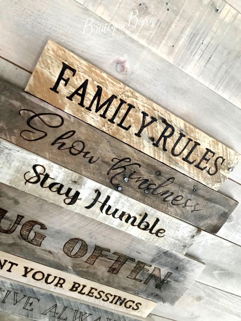 Handmade Family Rules Wood Wall Décor Large Statement Piece - Etsy