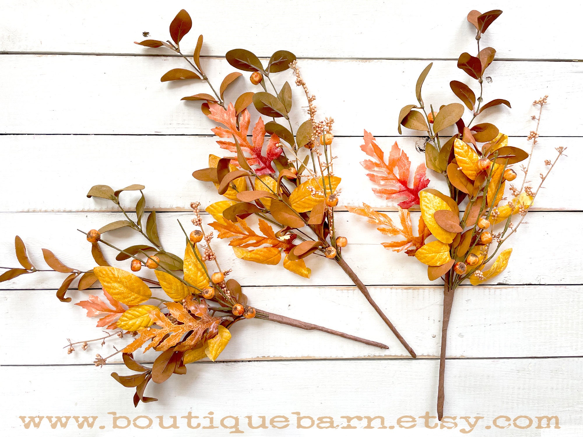Fake Flowers Fall Foliage Stems Faux Flowers Rustic Table - Etsy