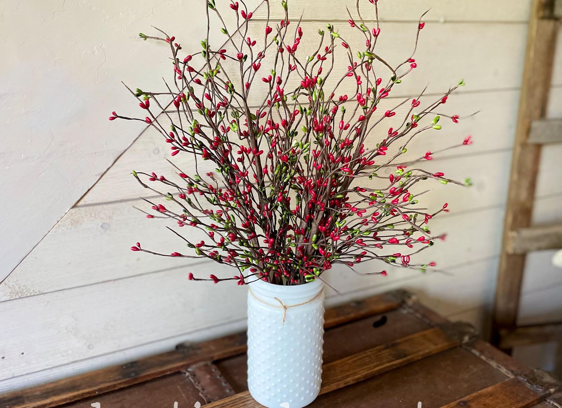 Berries for Vase, Christmas Berry Stem, Artificial Berry Spray, Pip ...