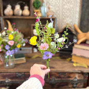 Faux Wildflower Bouquet, Flowers for Vase or Jar, Flower Arrangement ...