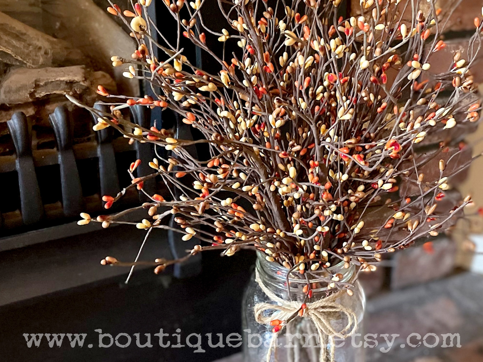 Fall Berry Stems for Vase, Pip Berry Branch Decor, Rustic Buffet ...