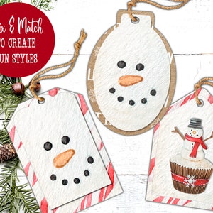 Christmas Gift Tags, Snowman Printable, Hot Cocoa Tag, Winter Ephemera ...