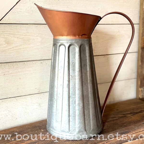 Rustic Metal Pitcher - Etsy