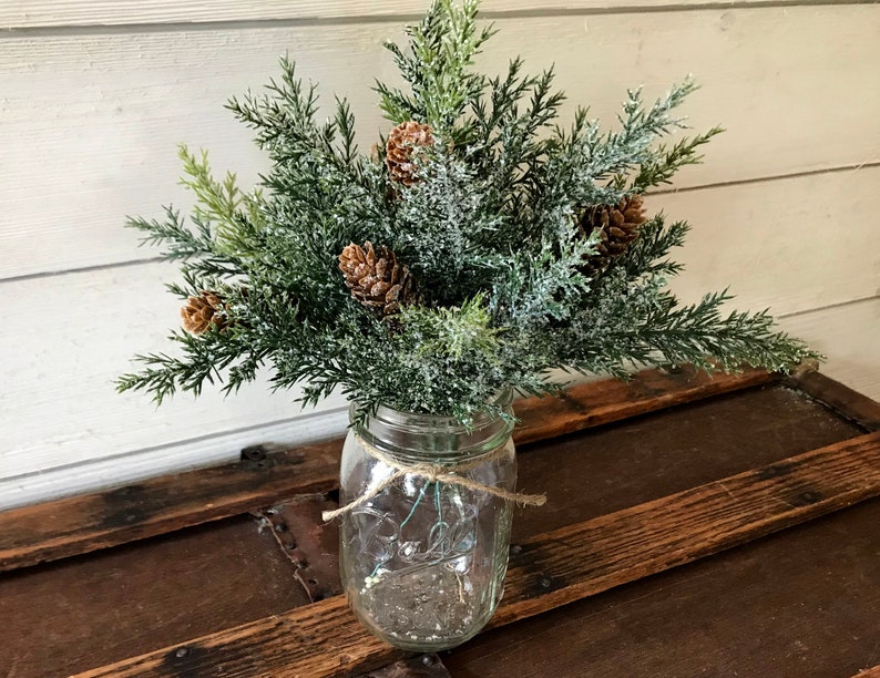 Mason Jar Christmasvase Filler Rustic Centerpieceartificial | Etsy