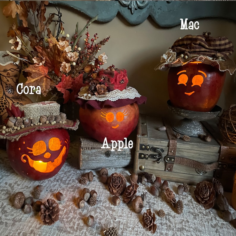 Fall Gourd, Decorative Apple, Halloween Pumpkin, Table Decorations ...