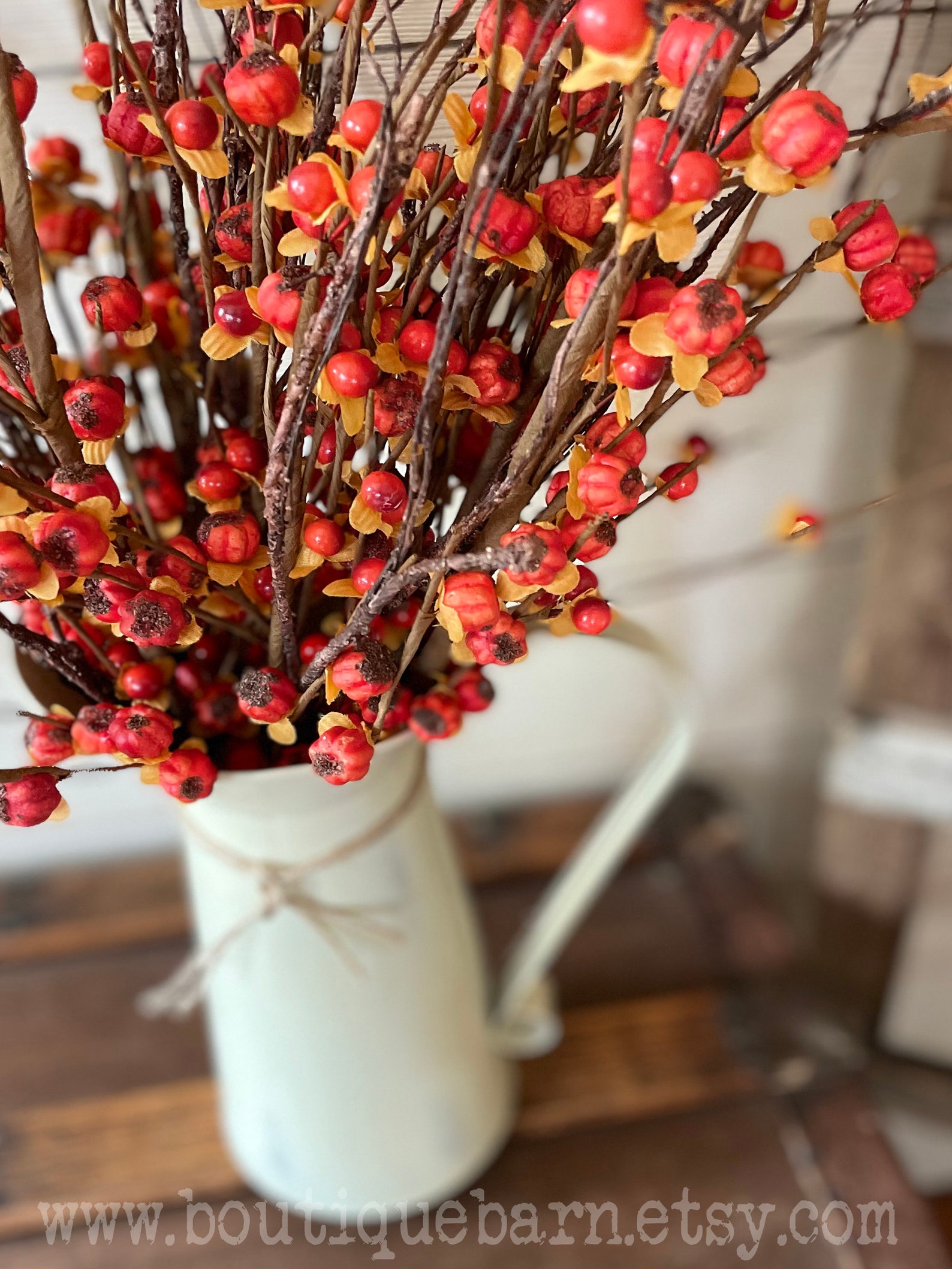 Artificial Bittersweet Branch Fall Foliage Spray Decorative | Etsy