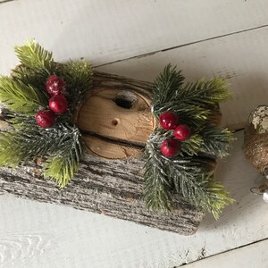 Yule Log Candle Riserrustic Table Centerpiecechristmas Decoration - Etsy