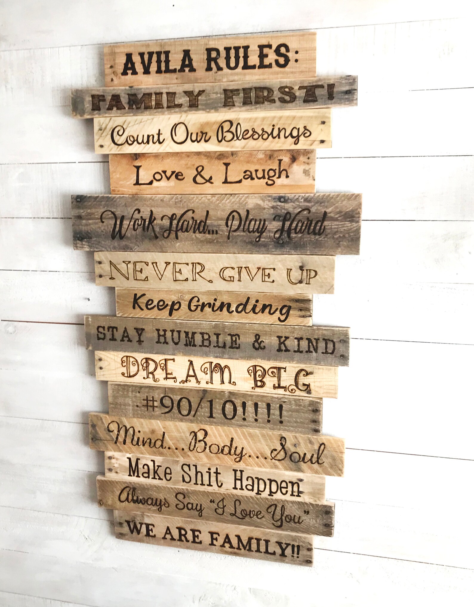 Family Rules in Our House Wood Sign Extra Large Wood Wall - Etsy
