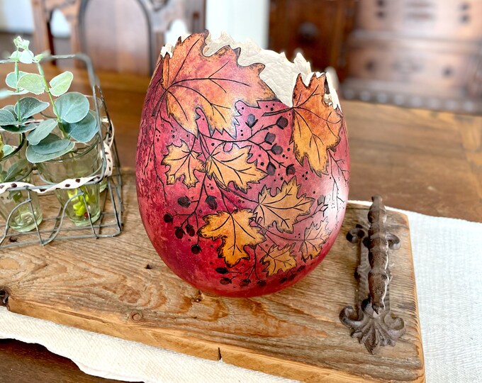 Fall Gourd Decoration, Decorative Gourd Vase, Gourd Art, Natural Vase ...