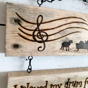 Handmade Little Drummer Boy Decor, Rustic Christmas Song Wall Hanging ...