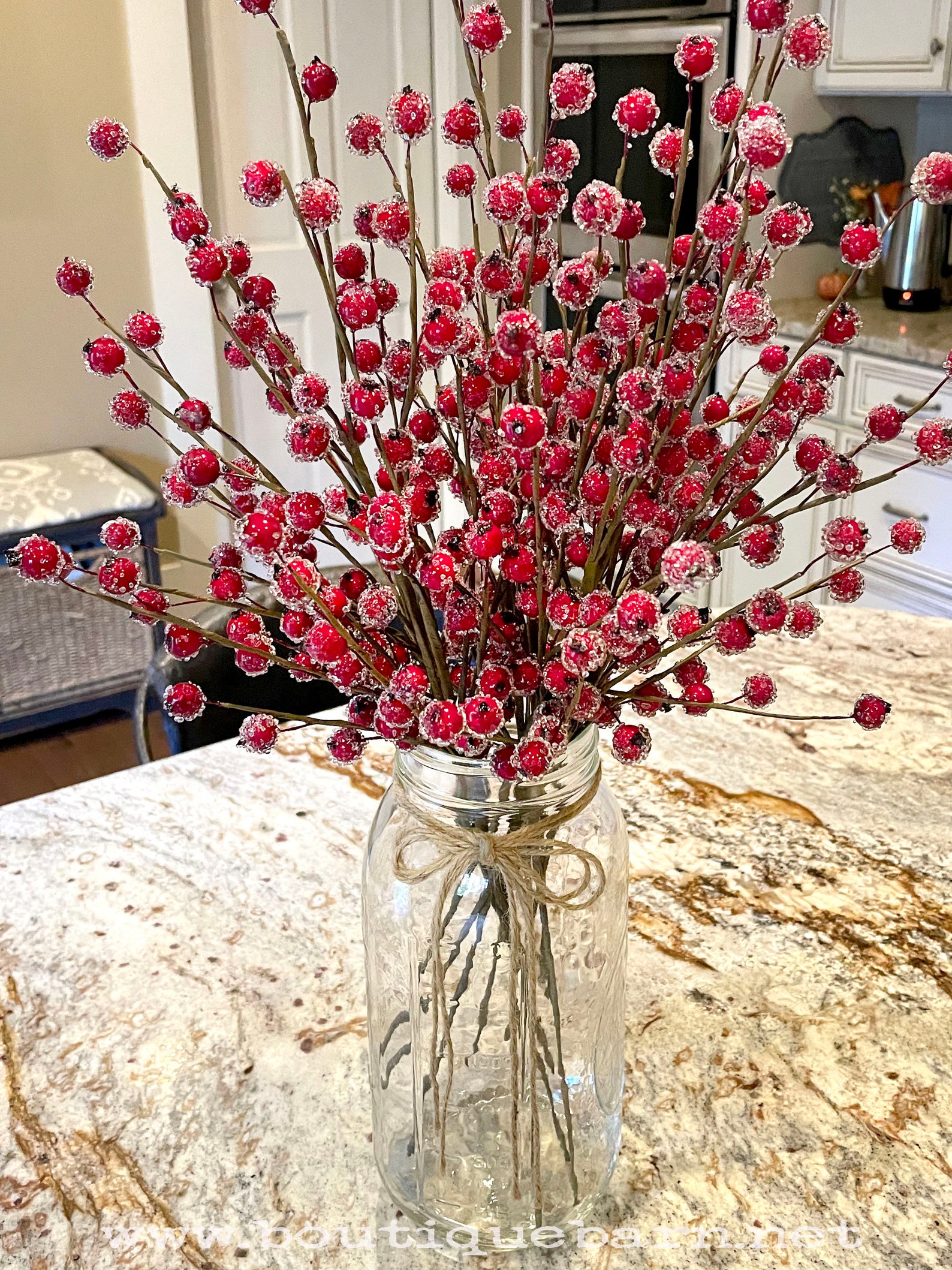 Red Berry Sprays for Christmas Decorating Iced Berries for - Etsy