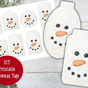 Christmas Gift Tags, Snowman Printable, Hot Cocoa Tag, Winter Ephemera ...