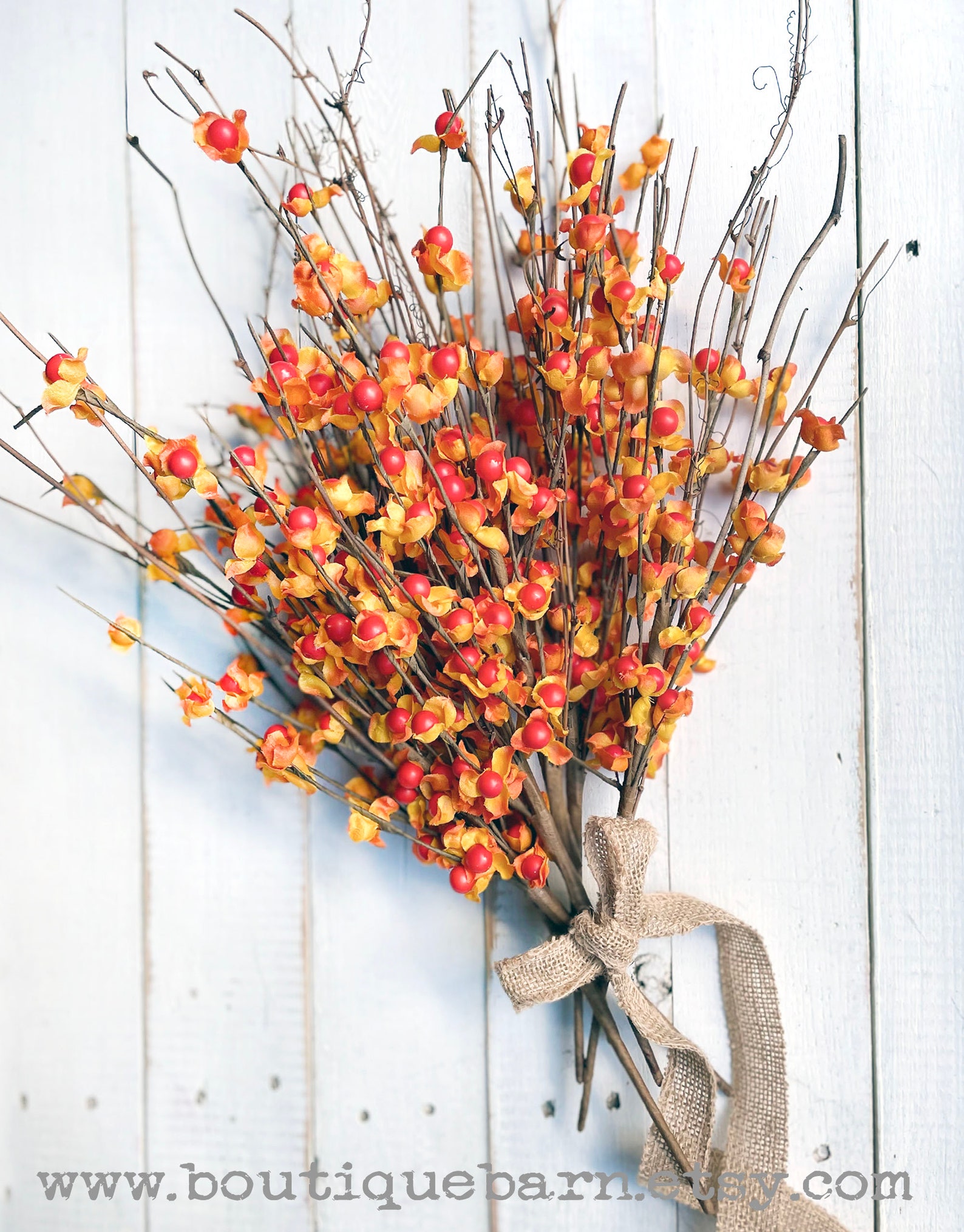 Artificial Bittersweet Branch Fall Flowers Foliage Spray - Etsy