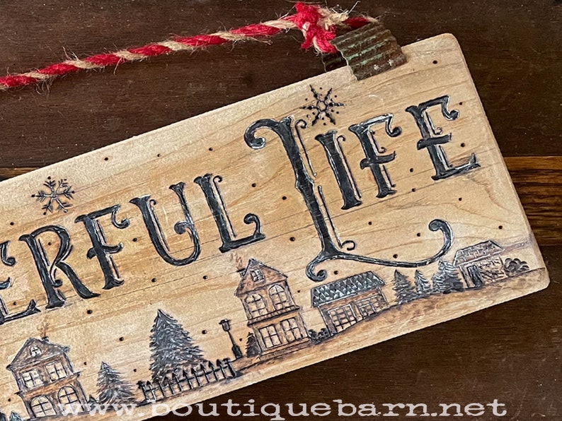 Handmade Rustic Christmas Sign, It's A Wonderful Life, Reclaimed Wood ...