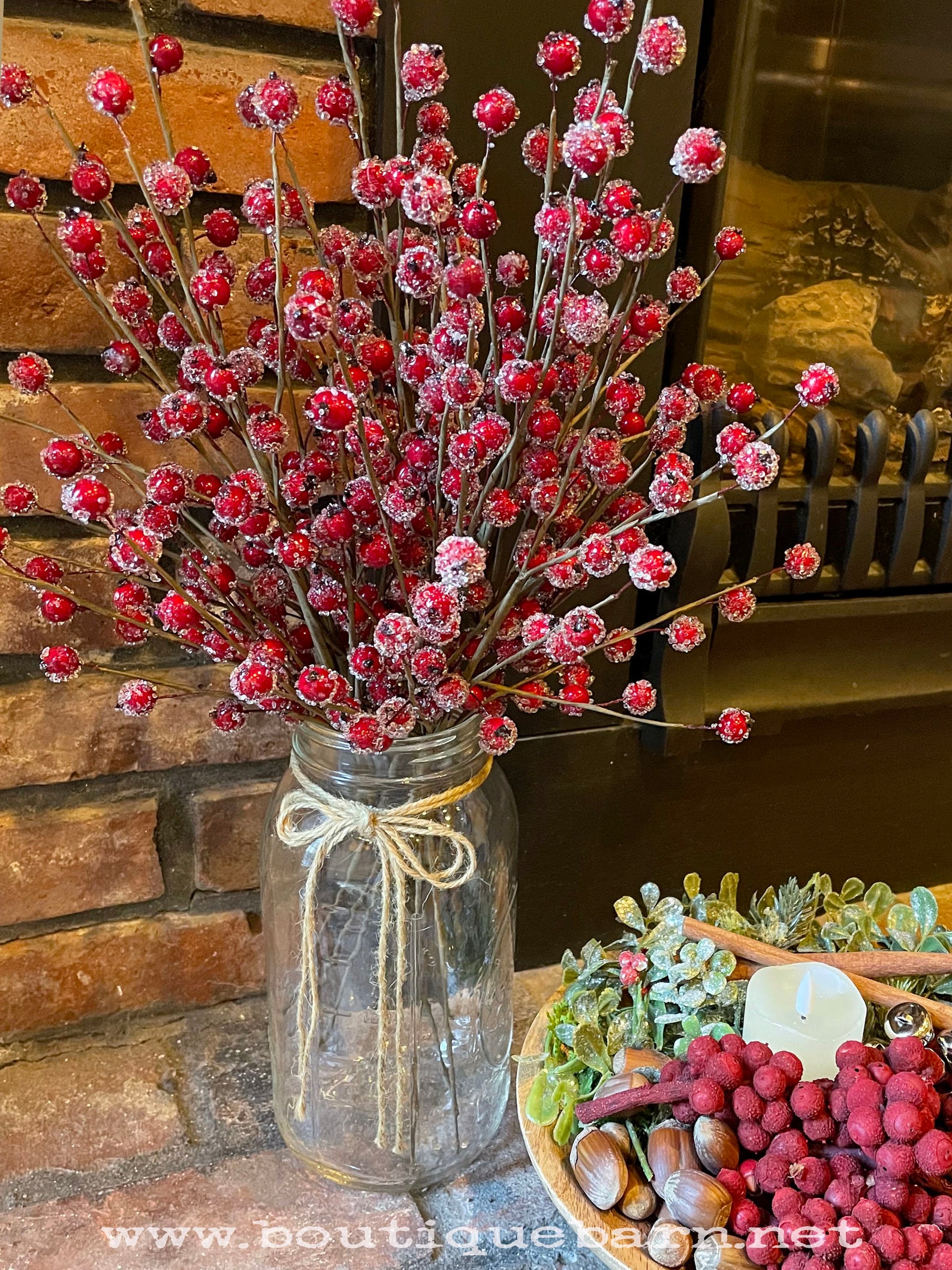 Red Berry Sprays for Christmas Decorating Iced Berries for - Etsy