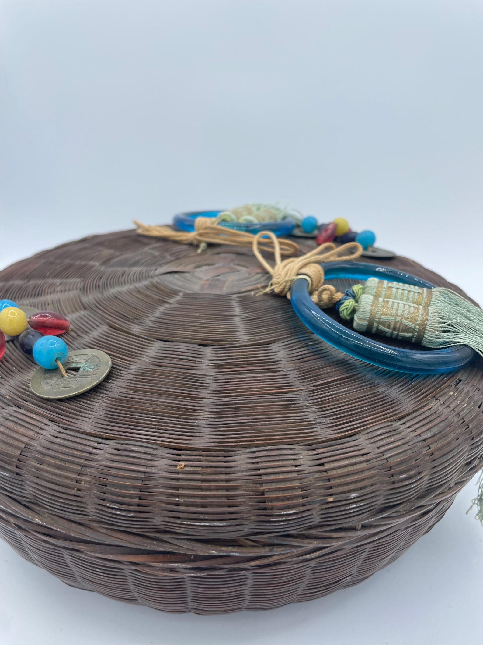 Antique Large Round Chinese Sewing Basket - Etsy