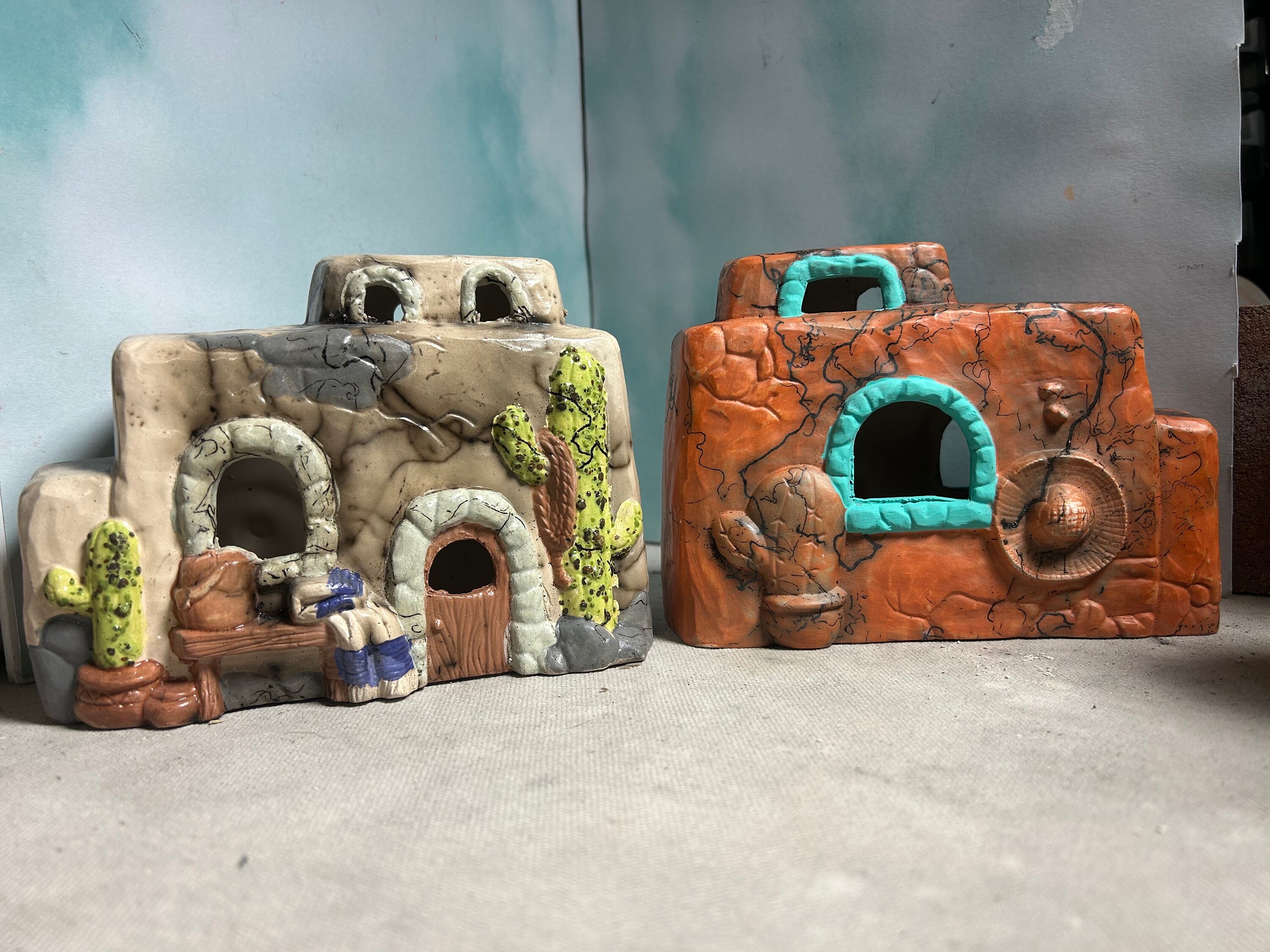 Horsehair Fired Pueblo Home Decor: Southwestern Shelf Art - Etsy